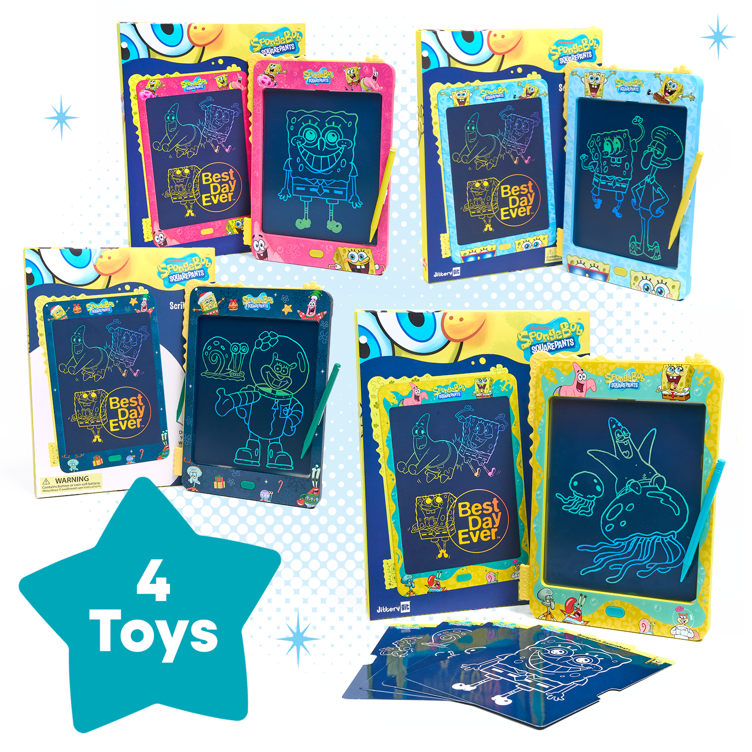 Spongebob™ tablet party bundle – 4 tablets, endless creativity – JitteryGit